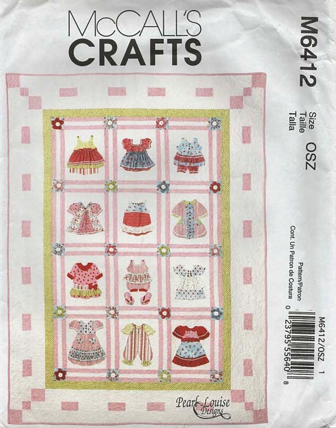GIRLY DRESSES QUILT Applique Pattern With Dimensional Features 59 X 83 ...