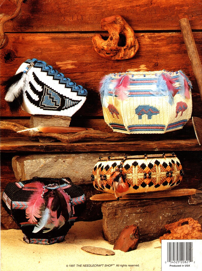 Plastic Canvas INDIAN POTTERY 8 Native American Designs to Stitch ...