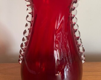 Ruby Red Vase | Etsy