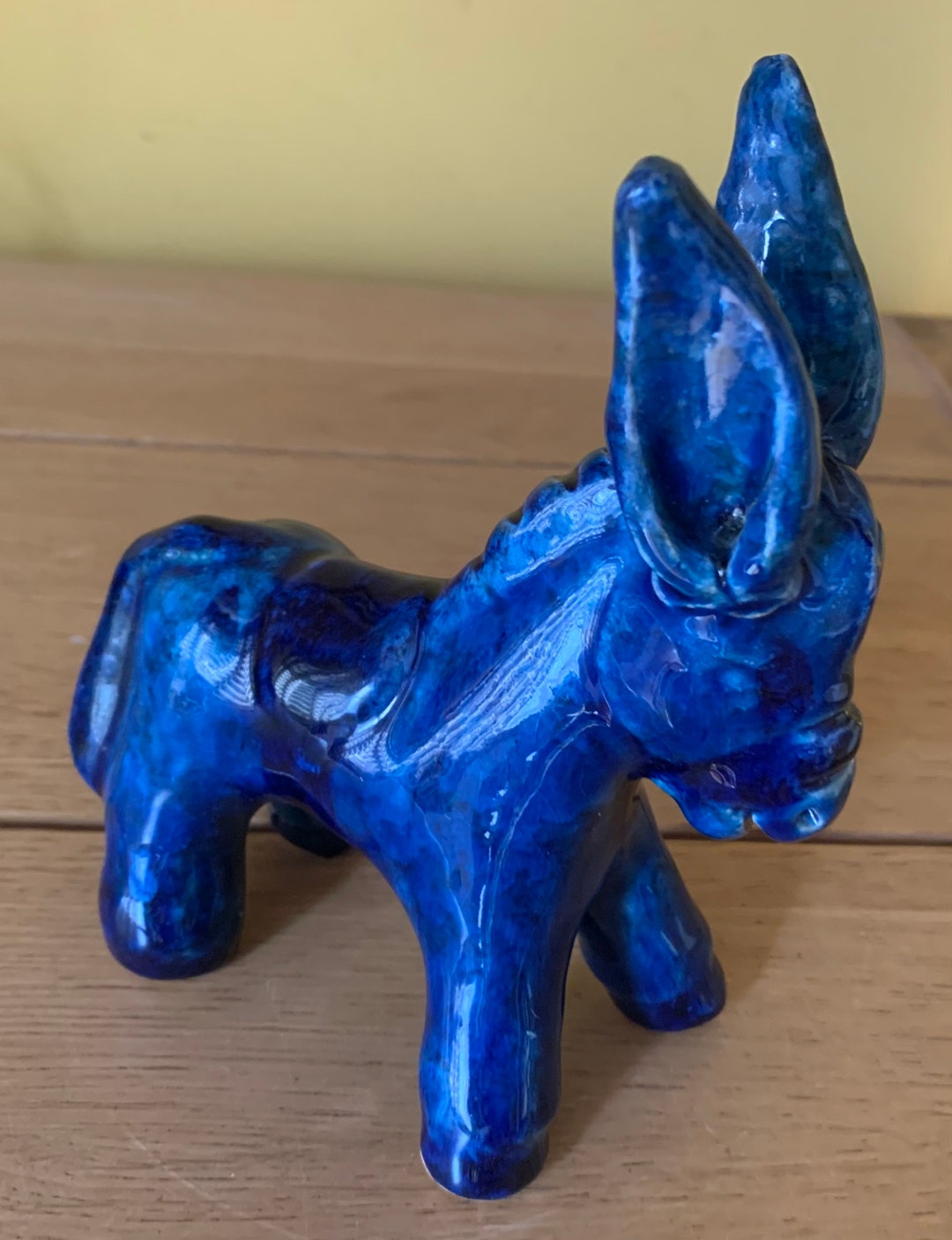 A Vintage Blue Glazed Ceramic Donkey Figurine - Etsy