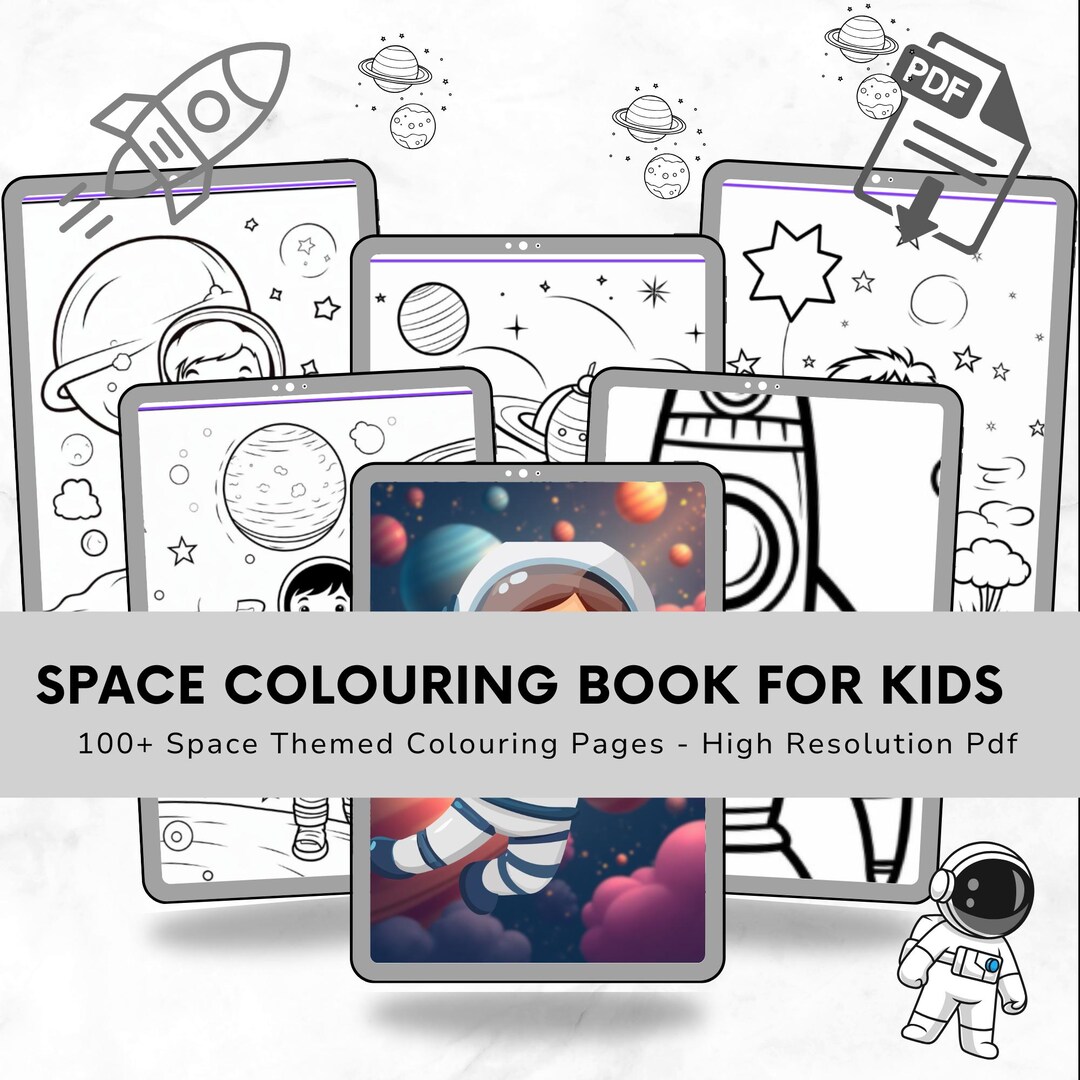 Space Coloring Book for Kids | 100+ Pages, Planets, Rockets (PDF ...