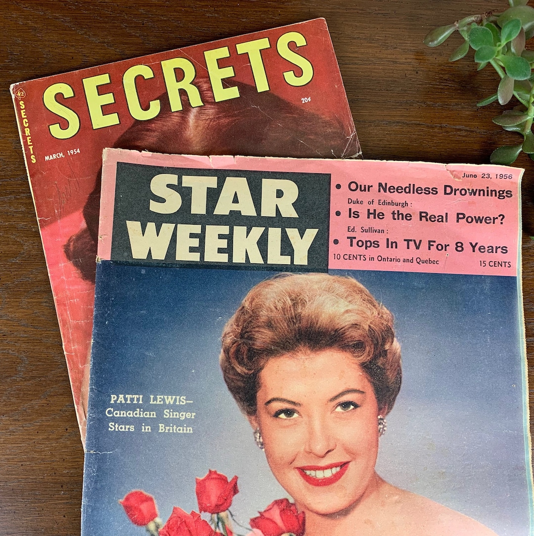 Set of Two Vintage 1950s Tabloid Women's Magazines: Secrets and Star ...