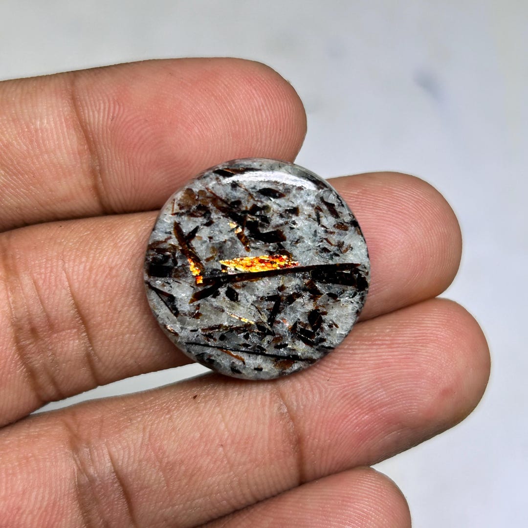 Astrophyllite Gemstone Natural Astrophyllite Cabochon Round Shape Loose ...