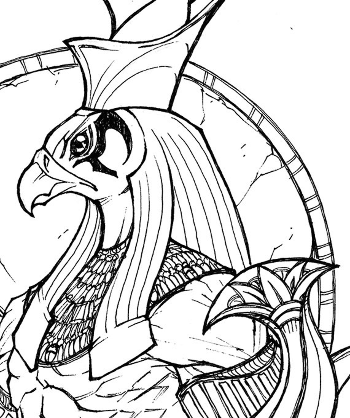 Egyptian God Horus Coloring Page Sketch Coloring Page