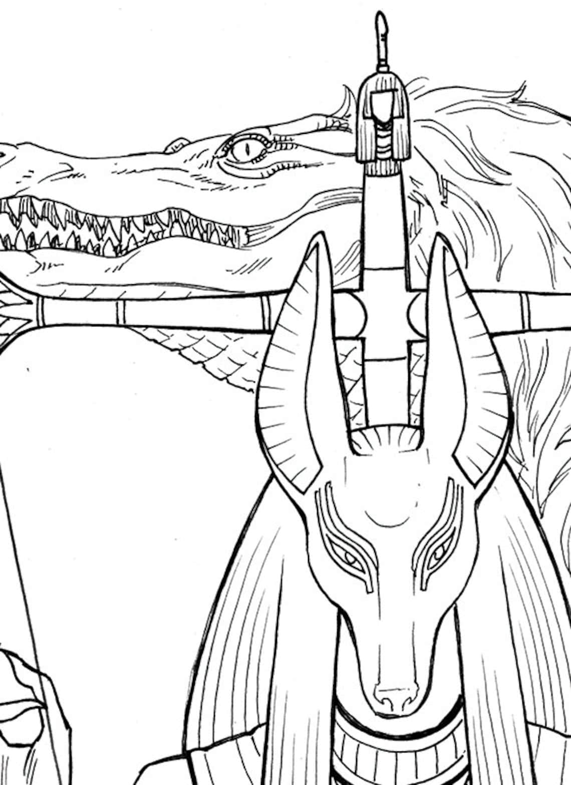 All Ages Coloring Sheet - Egyptian Gods 3-pack - Printable, Instant ...