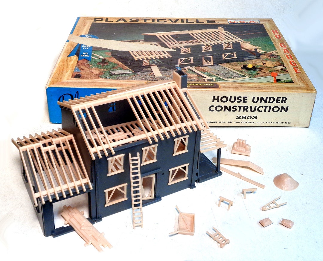 HO Scale Vintage Plasticville Building Kit - "house Under Construction ...