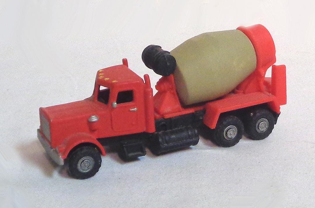 HO Scale Construction Vehicle Cement Truck(red) - Great for Adding a ...