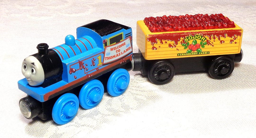 Thomas the Tank Discontinued Pair of Collectible WOOD Train Cars ...