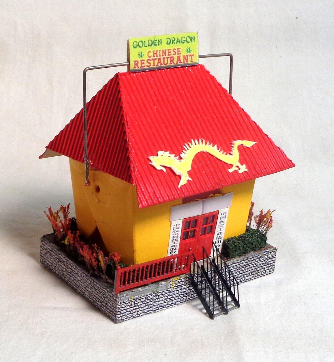 HO Scale Built up Custom Made Chinese Restaurant Structure. Cleverly ...