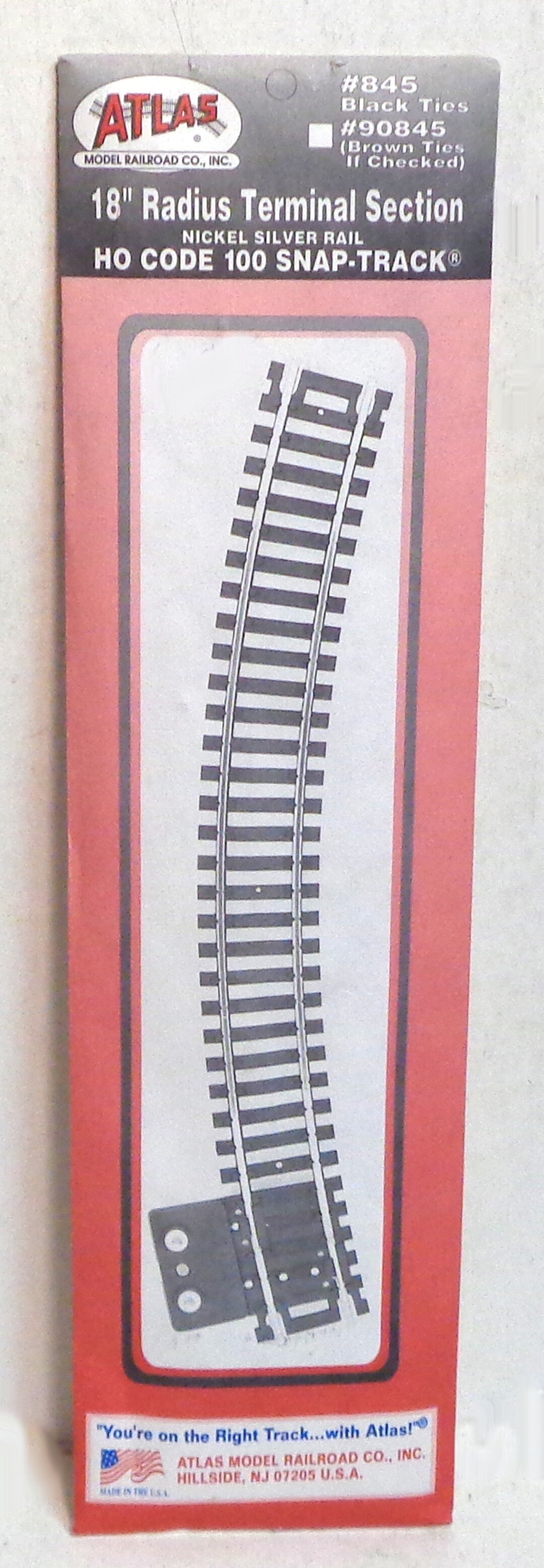 HO Scale ATLAS Track #845 - 18" Radius Curve Power Terminal Section(1 ...