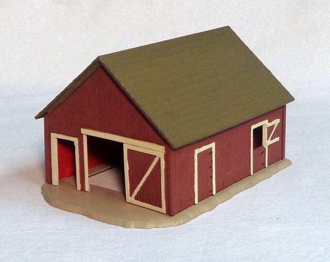 HO Scale Pre-owned Built up KIT for Train Layouts - "red Barn for Farm ...