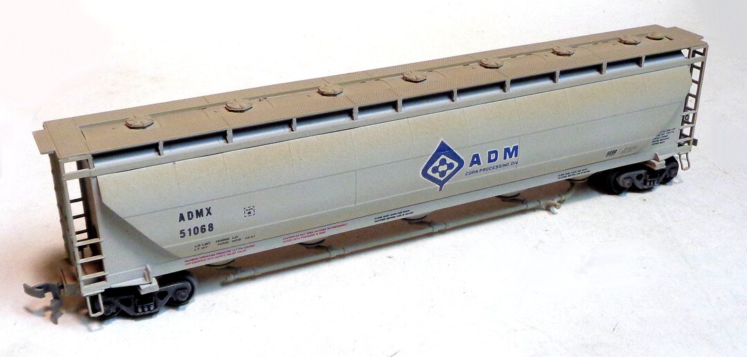 HO Scale RARE 5 Bay Pressure Differential Covered Hopper Car "adm ...