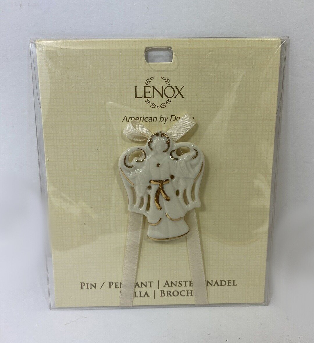 LENOX - Pierced Angel - Porcelain Pin-pendant With 24kt Trim - NEW! - Etsy