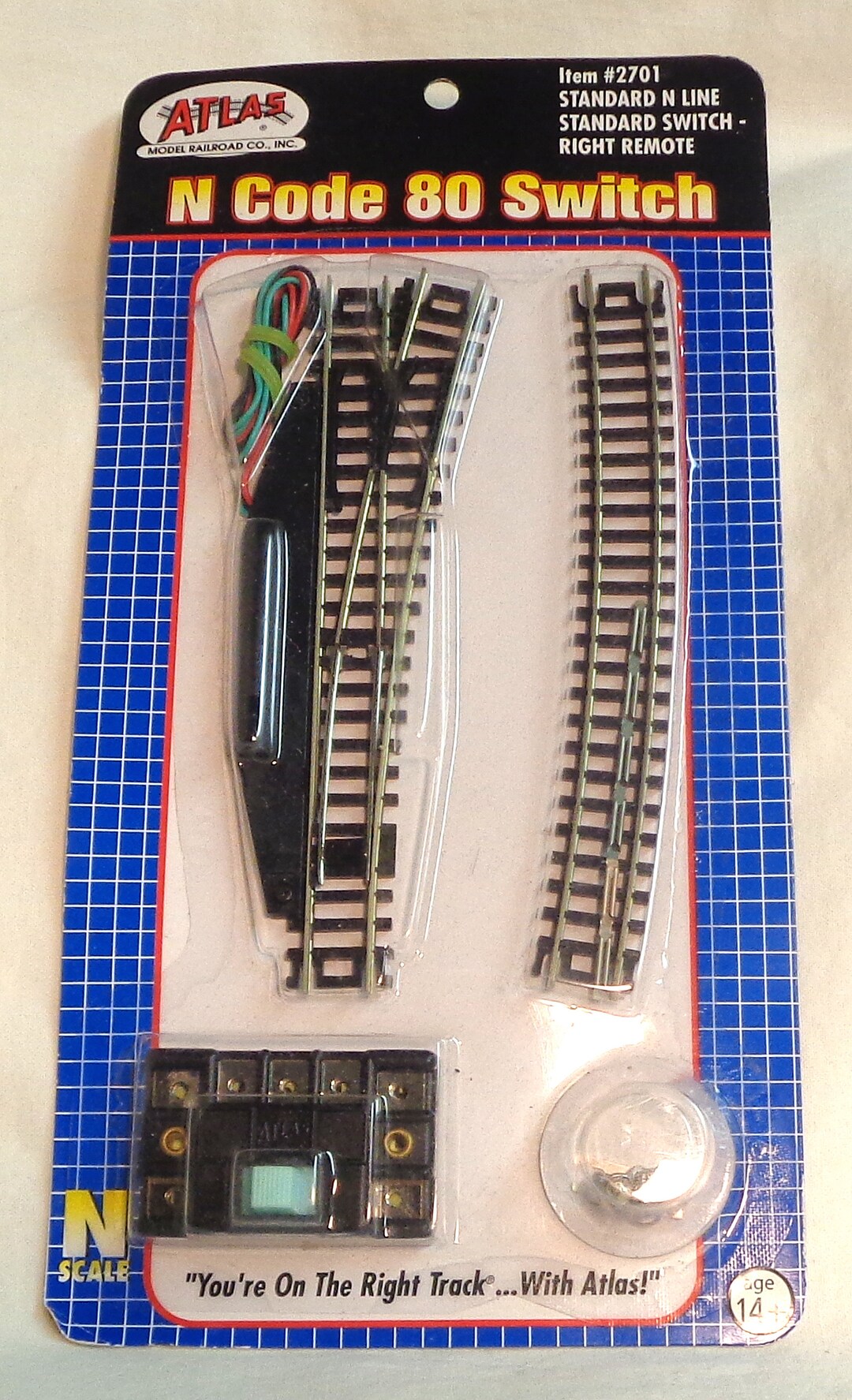 N Scale Atlas 2701 Right Remote Switch Track Set Code 80 New on Card - Etsy