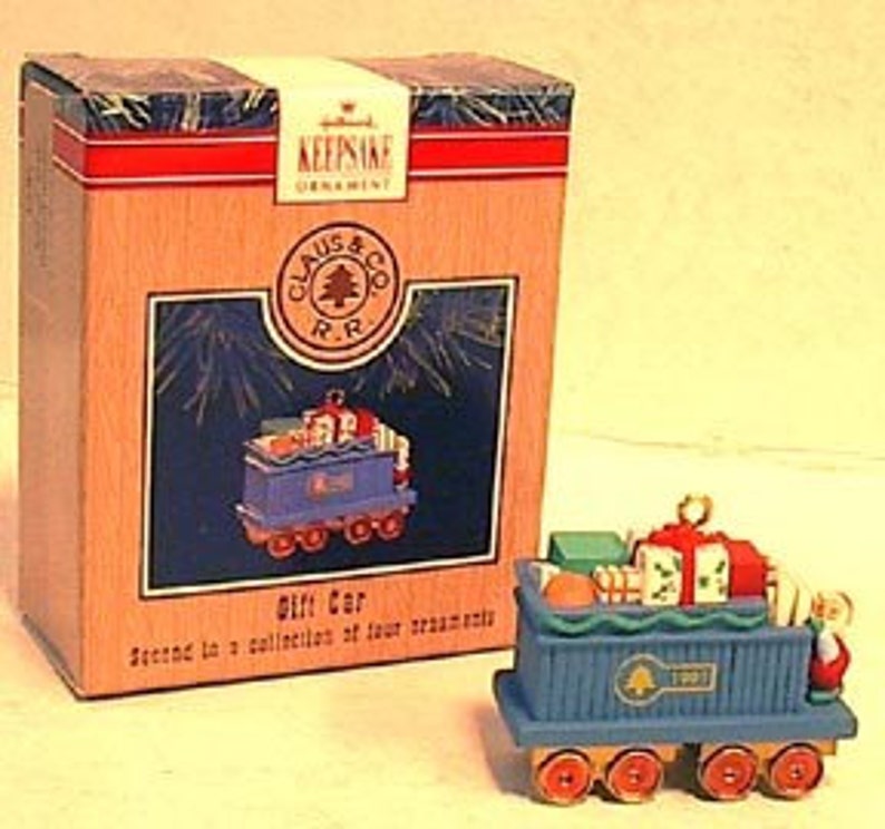 Hallmark Tree Ornament Mini TRAIN Gift Car 2516C - Etsy
