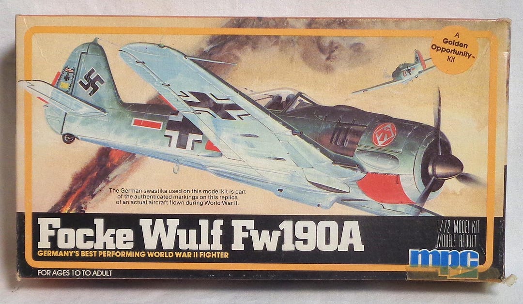 1/72 Scale VINTAGE MPC Model Aircraft Kit - Focke-wulf Fw190a German ...