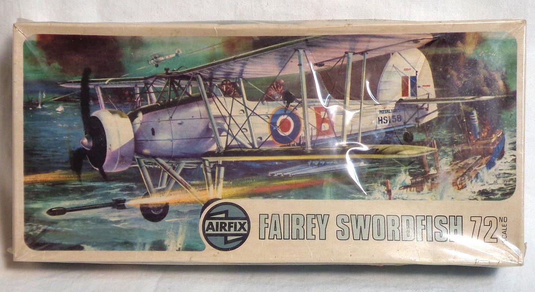 1/72 Scale VINTAGE Airfix Model Kit - Fairey Swordfish British Torpedo ...