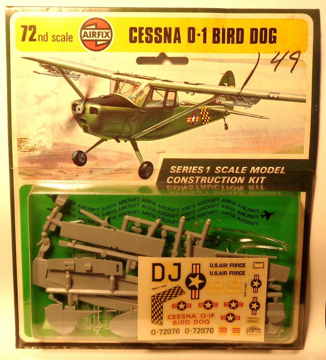 1/72 Scale VINTAGE Airfix Model Kit - Cessna 0-1 Bird Dog Airplane ...