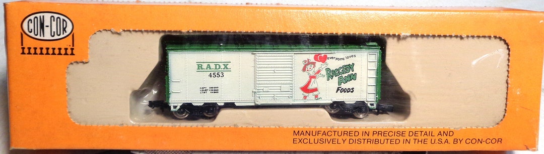 N Scale Concor Freight Car 40 Foot Box Car raggedy Ann Foods NEW in ...