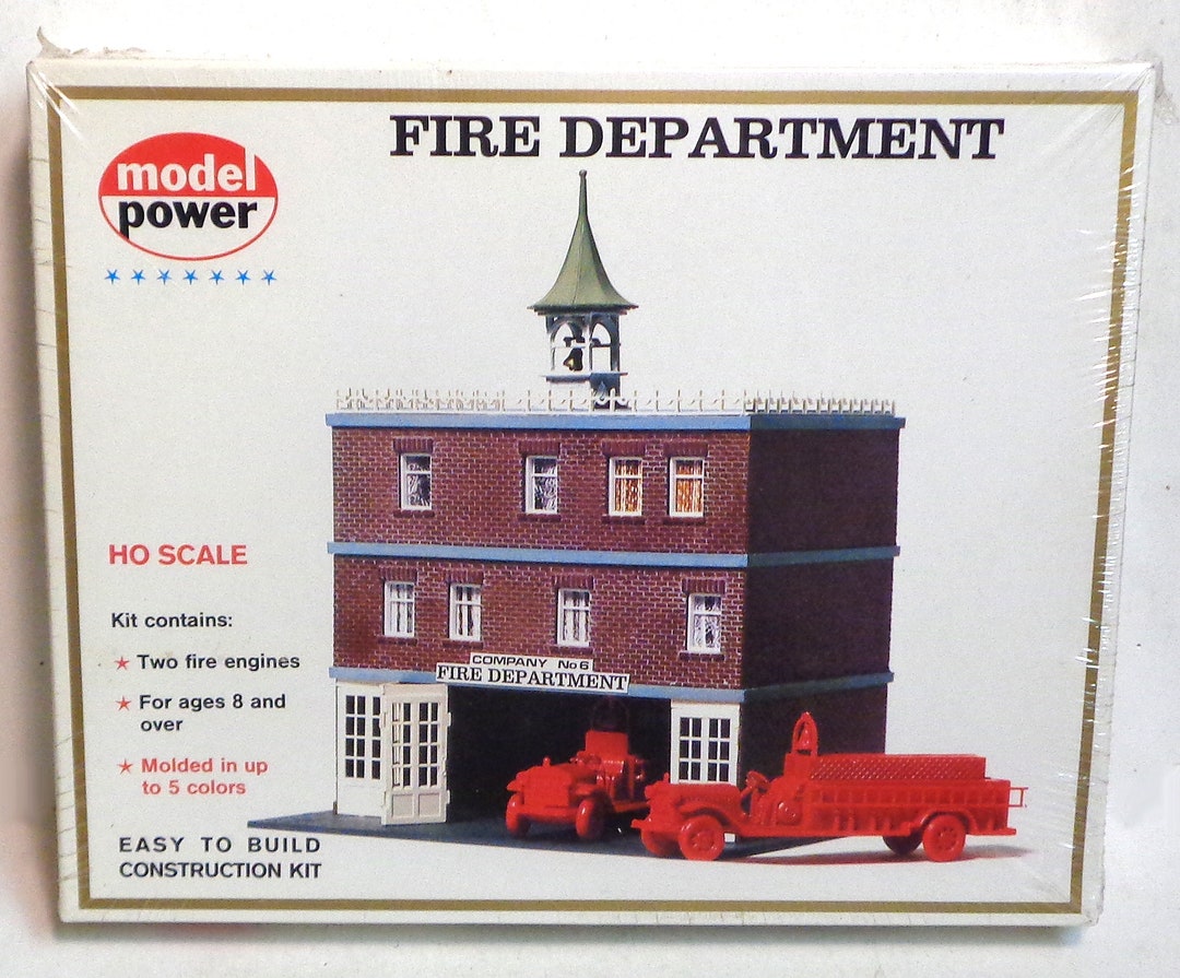 HO Scale Train Building KIT - Model Power Fire Department - NEW in Box ...