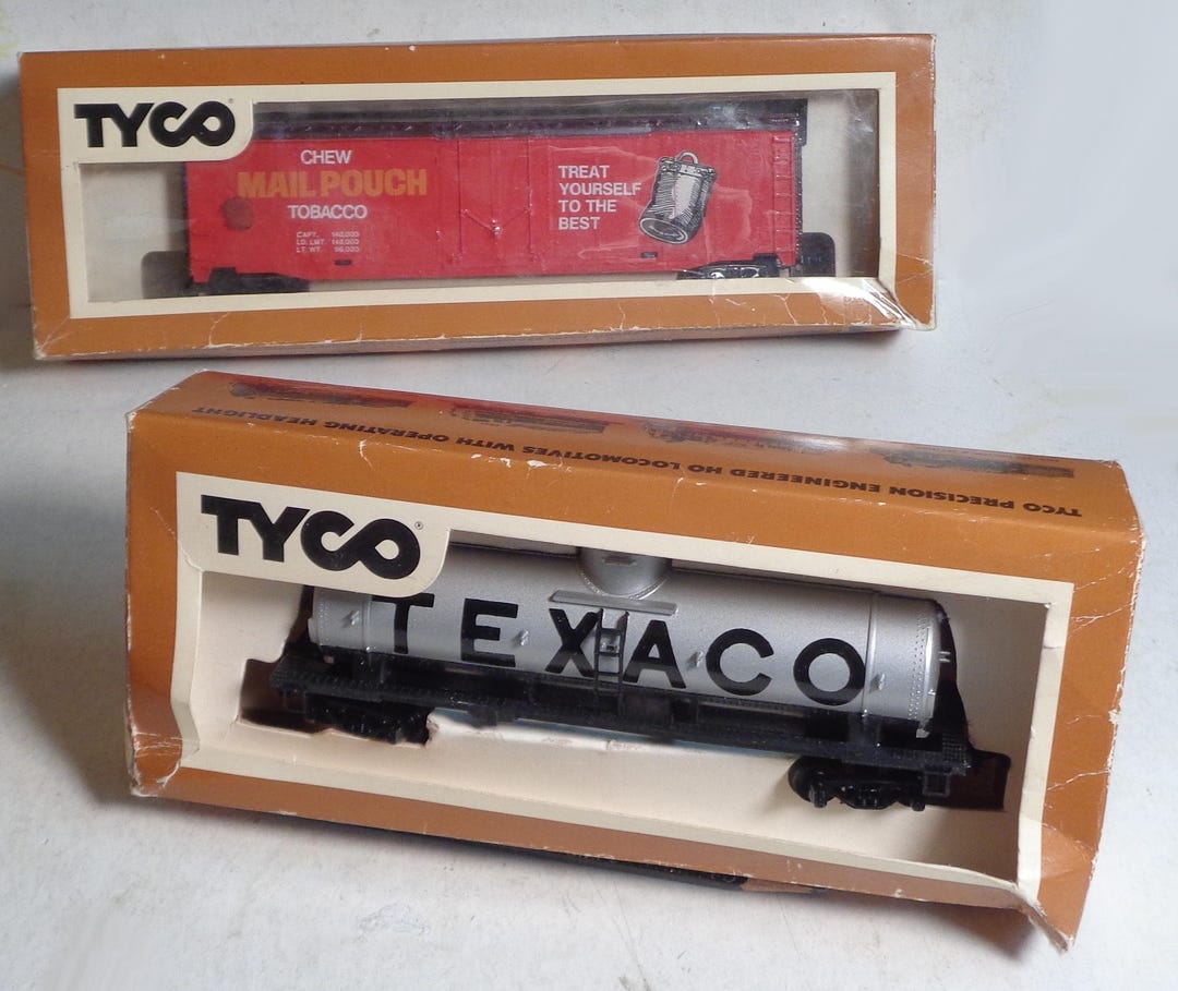 HO Scale - Set of 2 Tyco Freight Cars - "mail Pouch Tobacco" Box Car ...