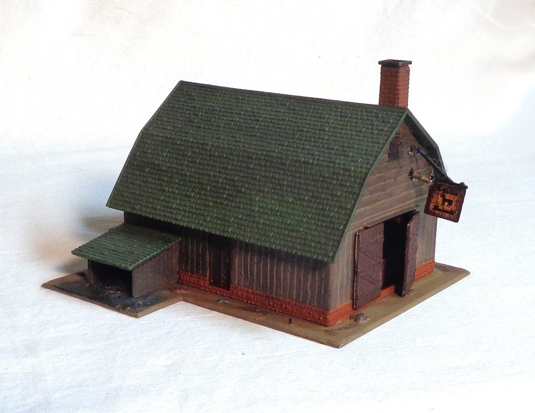 HO Scale Pre-owned Built up KIT for Train Layouts farm Stable Nicely ...