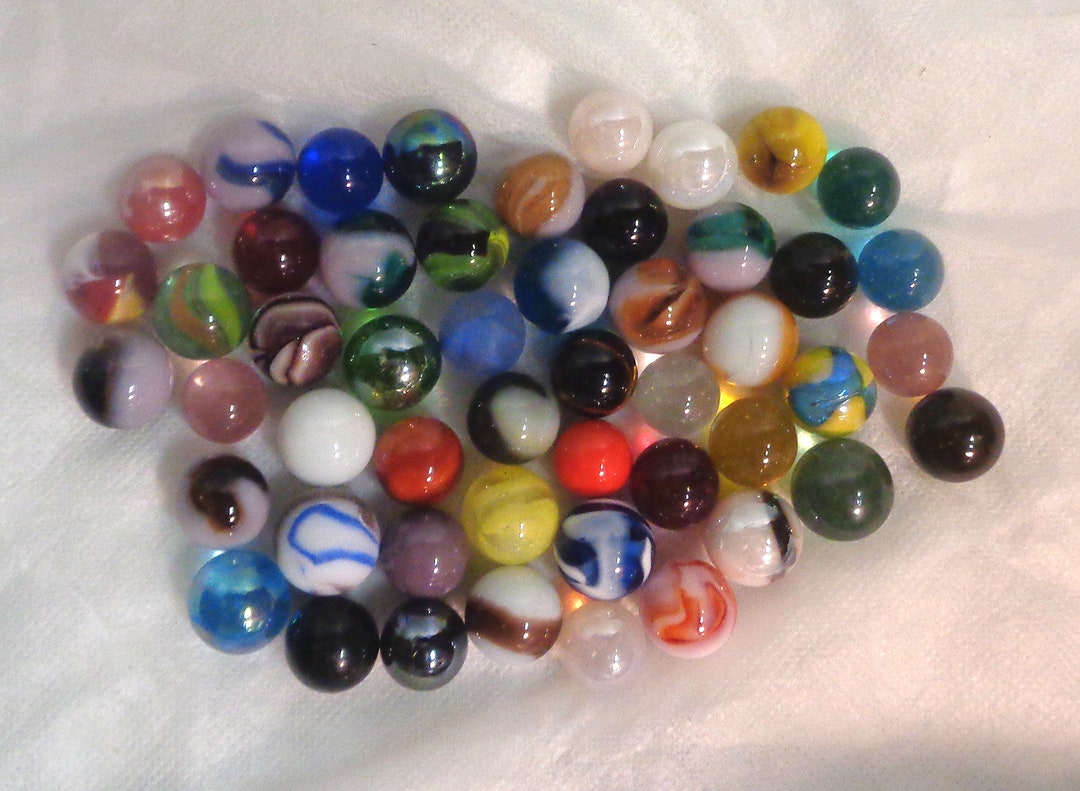 Mixed Sampler Bag Lot of FIFTY(50) Marbles - GREAT Assortment! LOT #7 ...