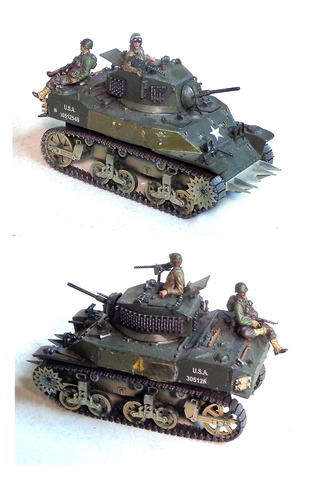 Unimax - 1/32 Scale US M5 Stuart Tank W/2 Figures - Excellent Shape No ...