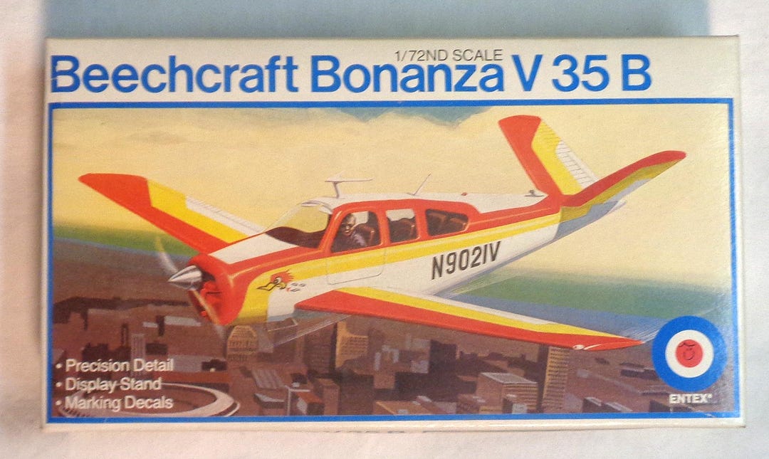 1/72 Scale VINTAGE Entex Model Kit - Beechcraft Bonanza V35B Civilian ...