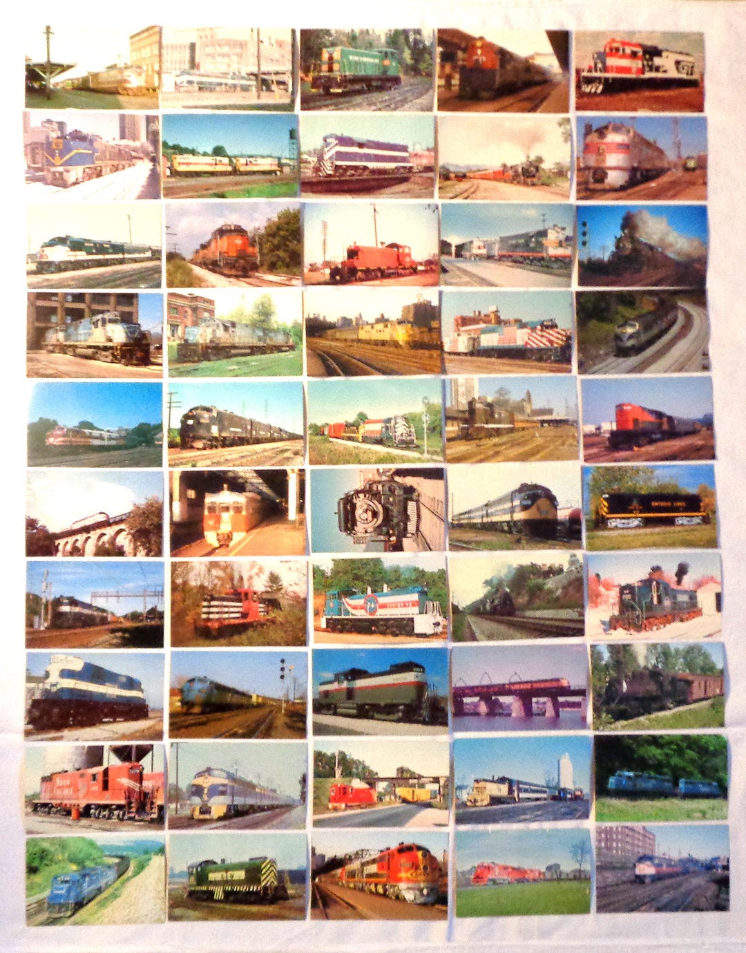Lot of 50(fifty) ALL DIFFERENT TRAINS Post Cards - Lot #5 - Full Color ...