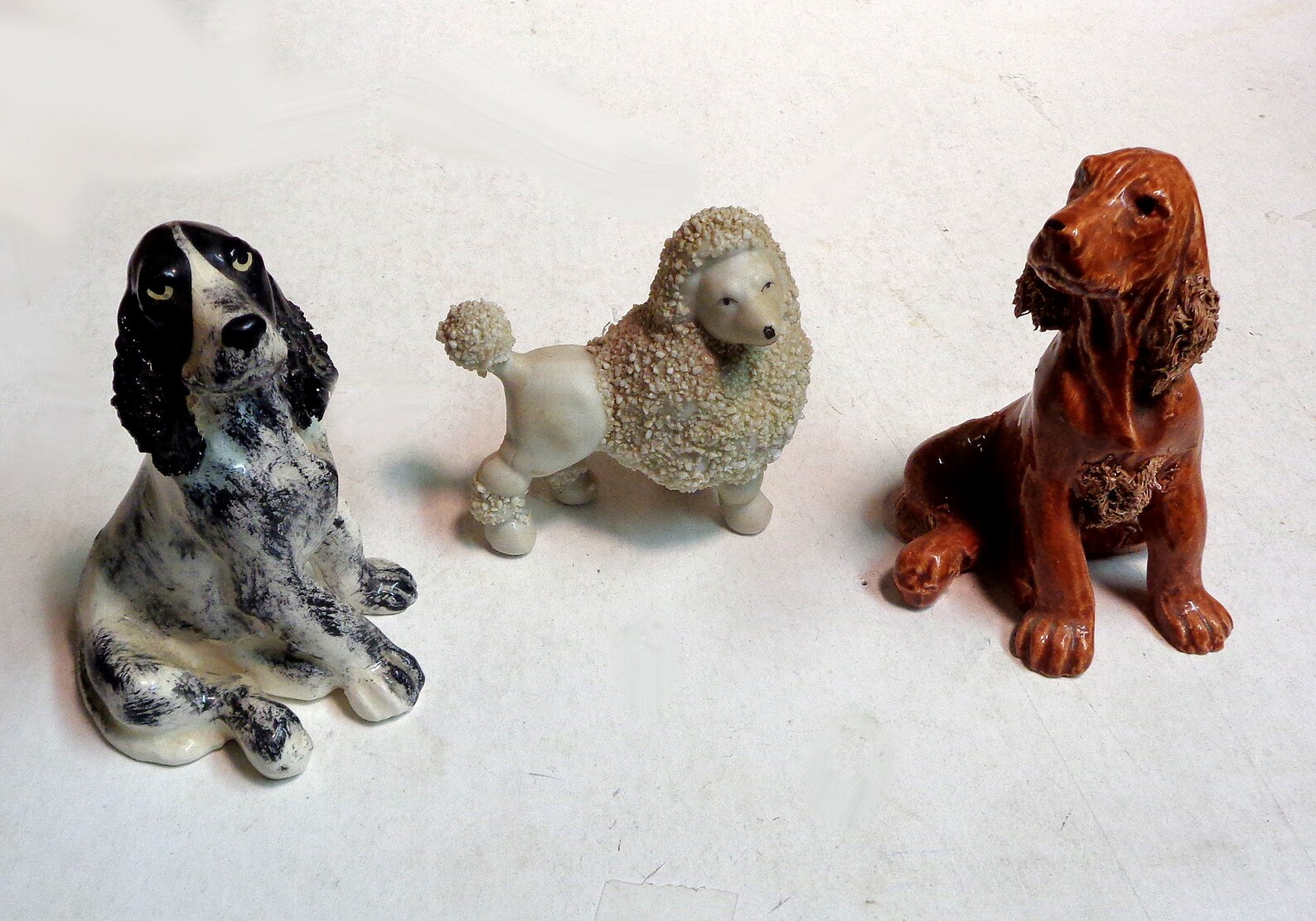 Set of THREE Vintage Ceramic Dogs With Spaghetti Style Hair. - Etsy