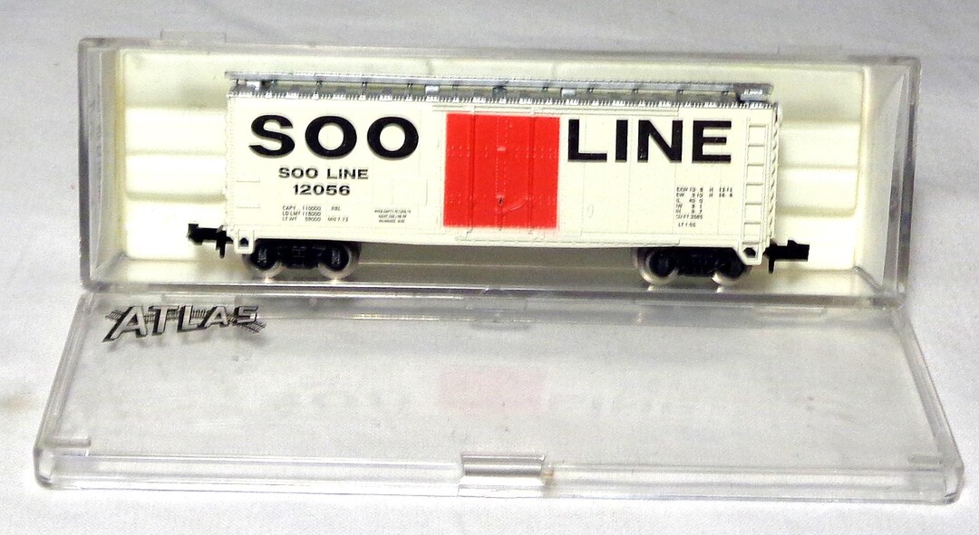 N Scale Atlas 3323 - 40ft Plug Door Box Freight Car - "soo Line" - New ...