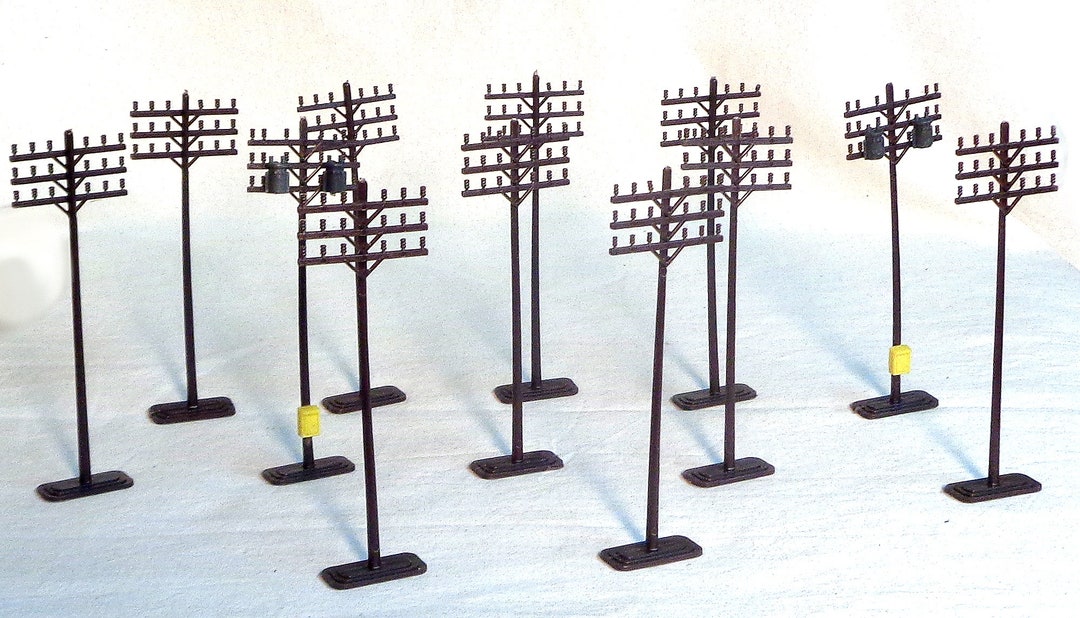HO Scale 1 Dozen(12) Telephone Poles - Loose in Excellent Condition! - Etsy