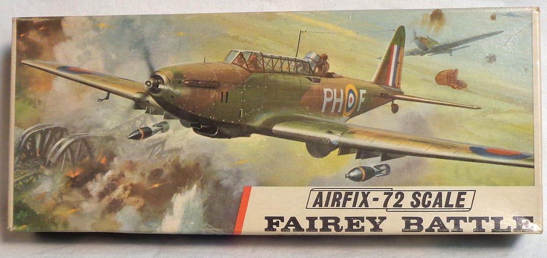 1/72 Scale VINTAGE Airfix Model Kit - Fairey Battle - British WWII ...