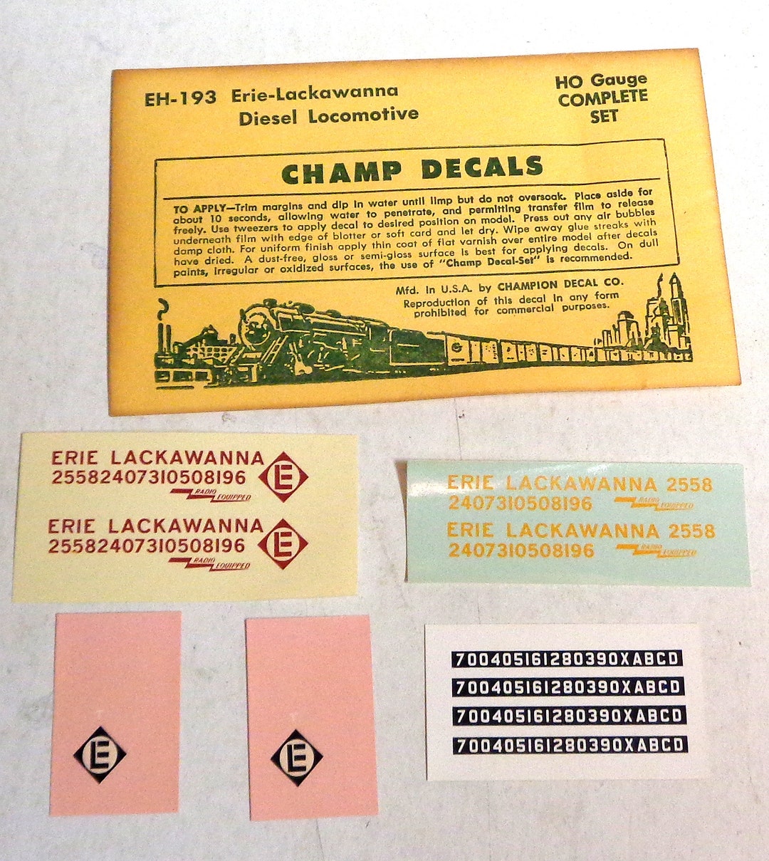 HO Scale Trains Champ Decals Set Erie Lackawanna Diesel - Etsy
