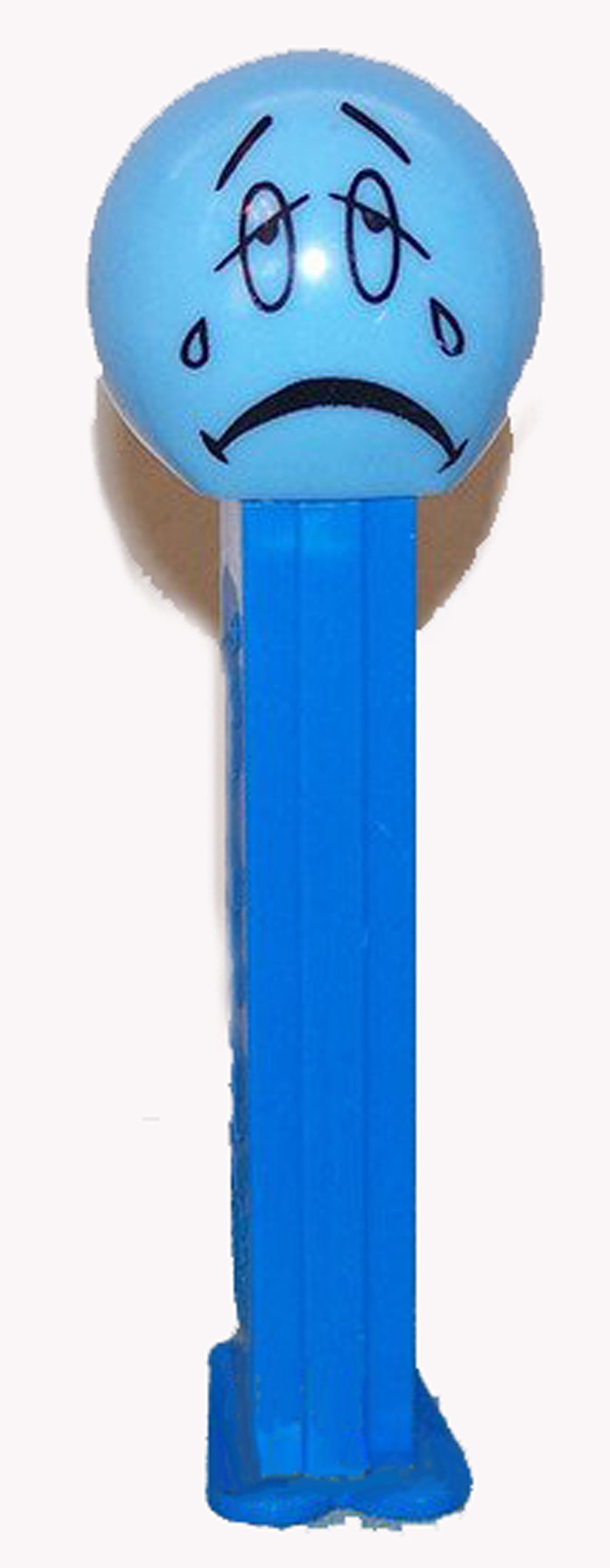 Pez Candy Dispenser - Emoji "sad" Blue Funky Face With Blue Stem - NEW ...