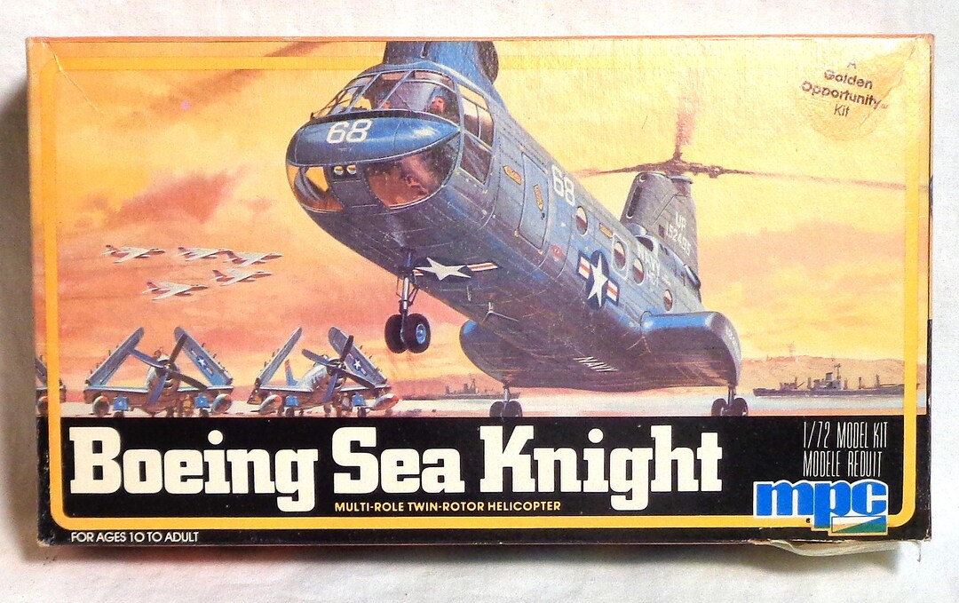 1/72 Scale VINTAGE MPC Model Aircraft Kit - Boeing Sea Knight Marines ...
