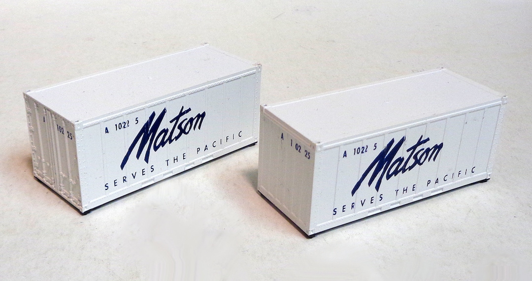HO Scale Pair of 20' "matson" Preowned PAIR of Containers - Excellent ...