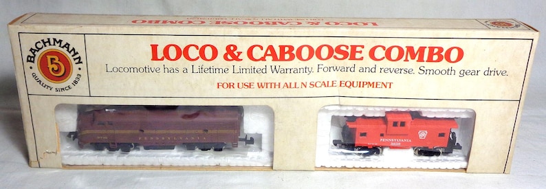 N Scale - VINTAGE Bachmann EMD F-9 Powered Diesel Loco Engine W/caboose ...