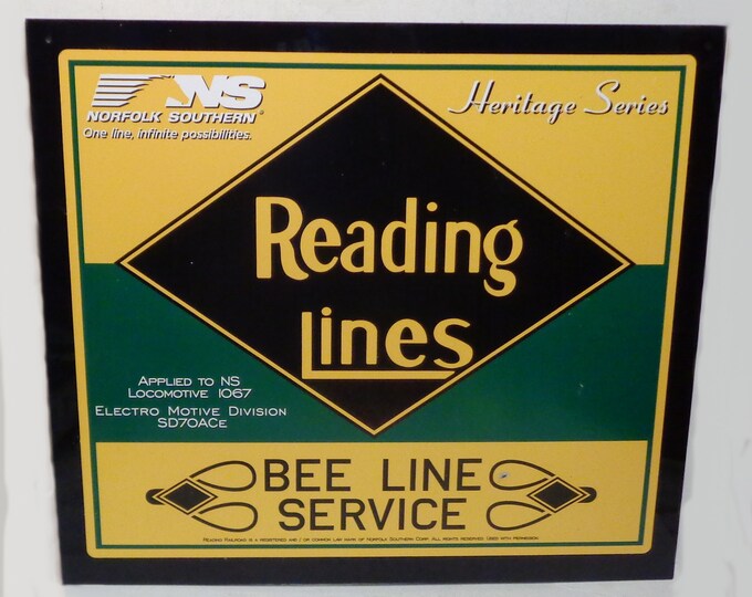 Pekin Valley Graphics Plexi Glass Train Sign - "reading Lines - Bee ...