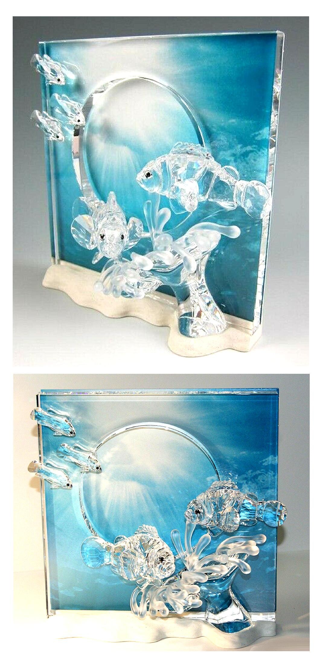 Large Swarovski "harmony" Diorama-two Clown Fish W/small School of Fish ...