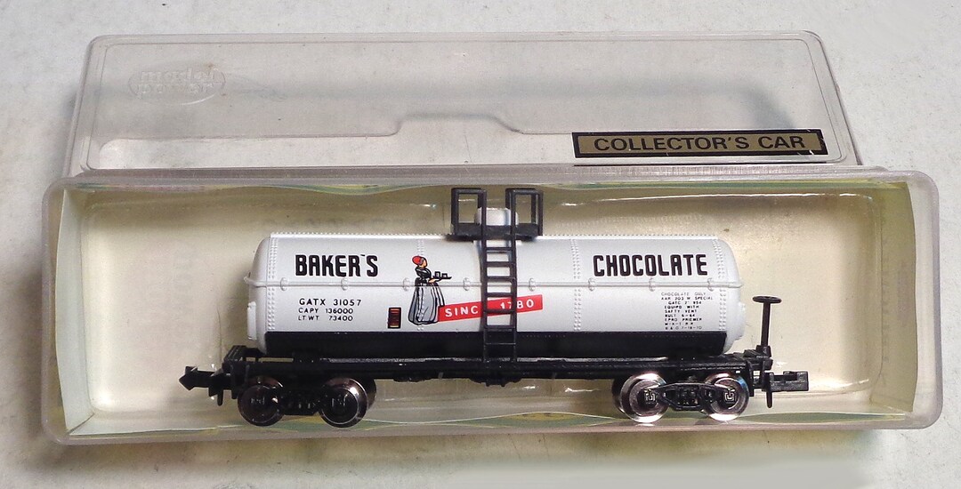 N Scale Model Power Freight Car Chemical Tanker Car baker's Chocolate ...