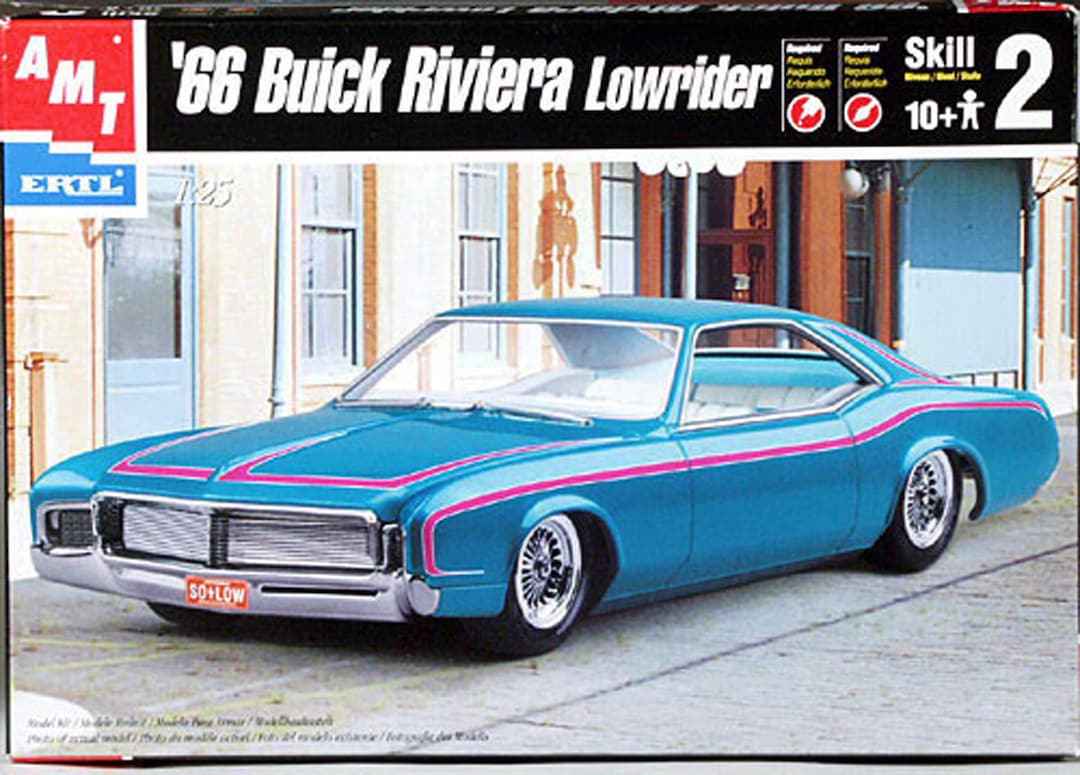 1/25 Scale Amt/ertl - 1966 Buick Riviera Lowrider Plastic Automobile ...