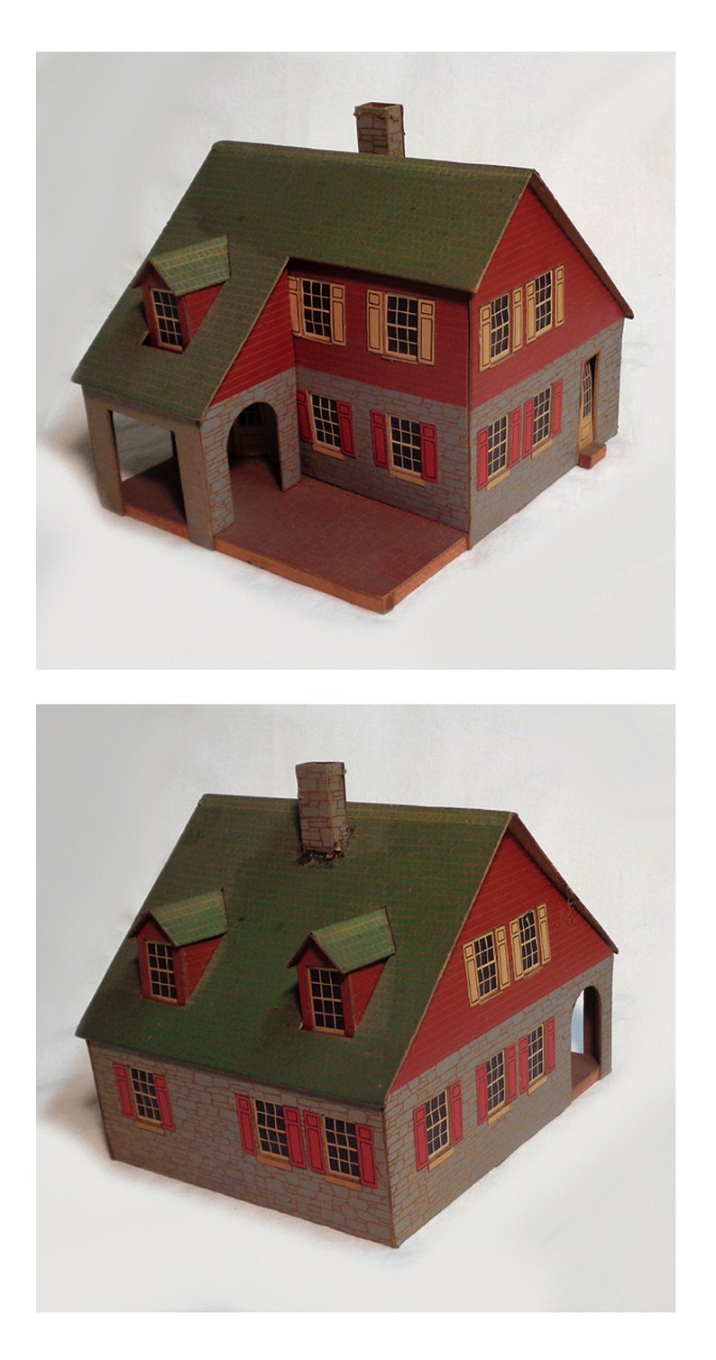 O Scale Urban House #2 - VERY Old(1940s-50s) Made of Cardstock(printed ...
