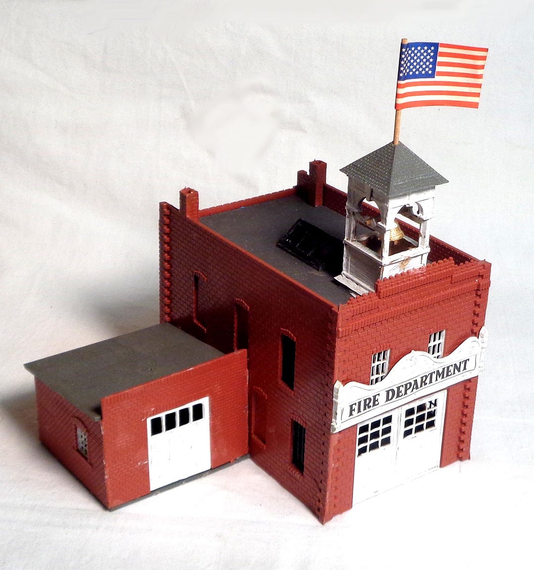 HO Scale Train Building Built Kit-tyco Fire Department House With Side ...