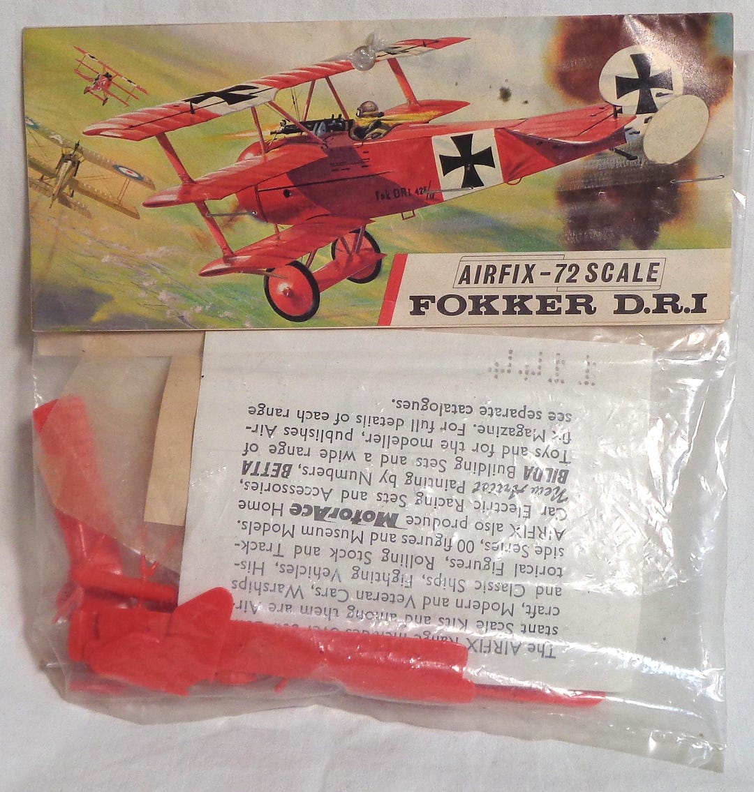 1/72 Scale VINTAGE Airfix Model Kit - Fokker D.R.1 German Biplane ...