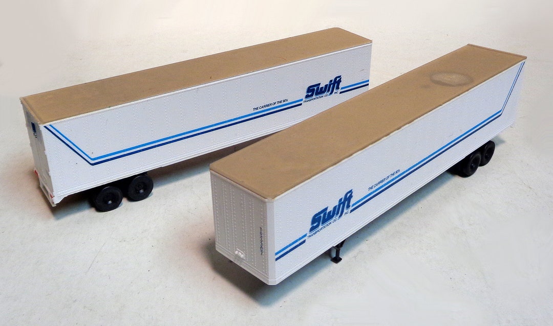 HO Scale - TWO 45' "swift" Semi Trailers - for Train Warehouse Setting ...