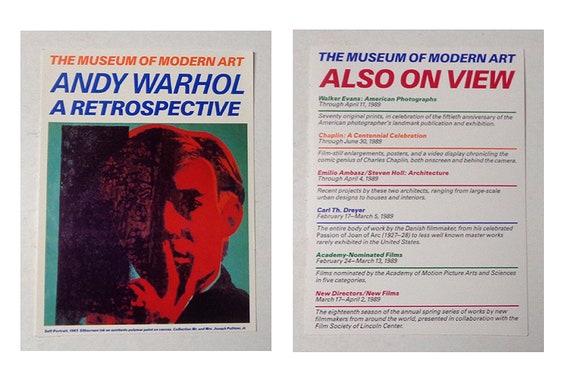 Andy Warhol Modern Museum of Art Original 1989 Promotional | Etsy