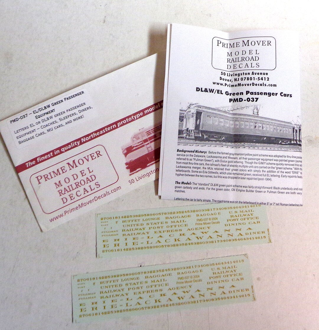 HO Scale Trains - Prime Mover Decals Set - DL & W / Erie Lackawanna ...