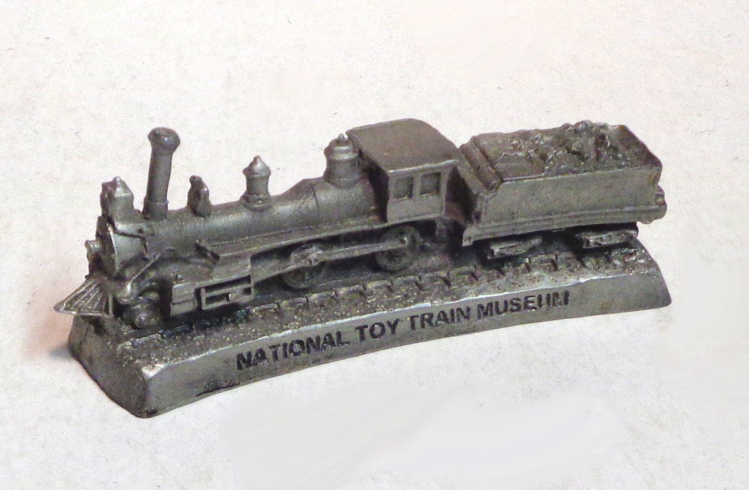 Old 1990s Pewter Desk Display Model - Steam Locomotive "mat'l Toy Train ...